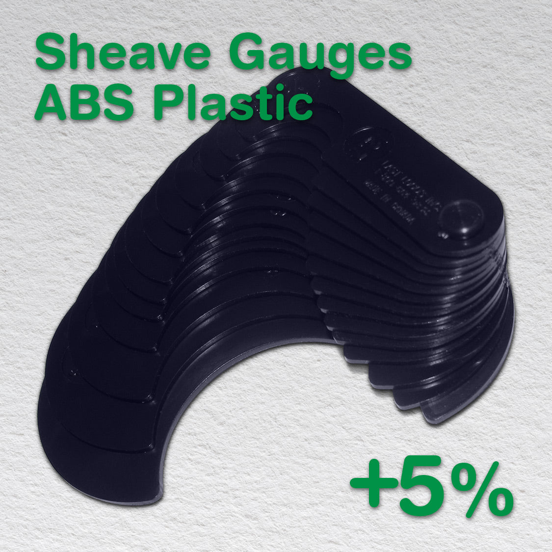 Plastic +5% – Wire Rope & Sheave Gauges