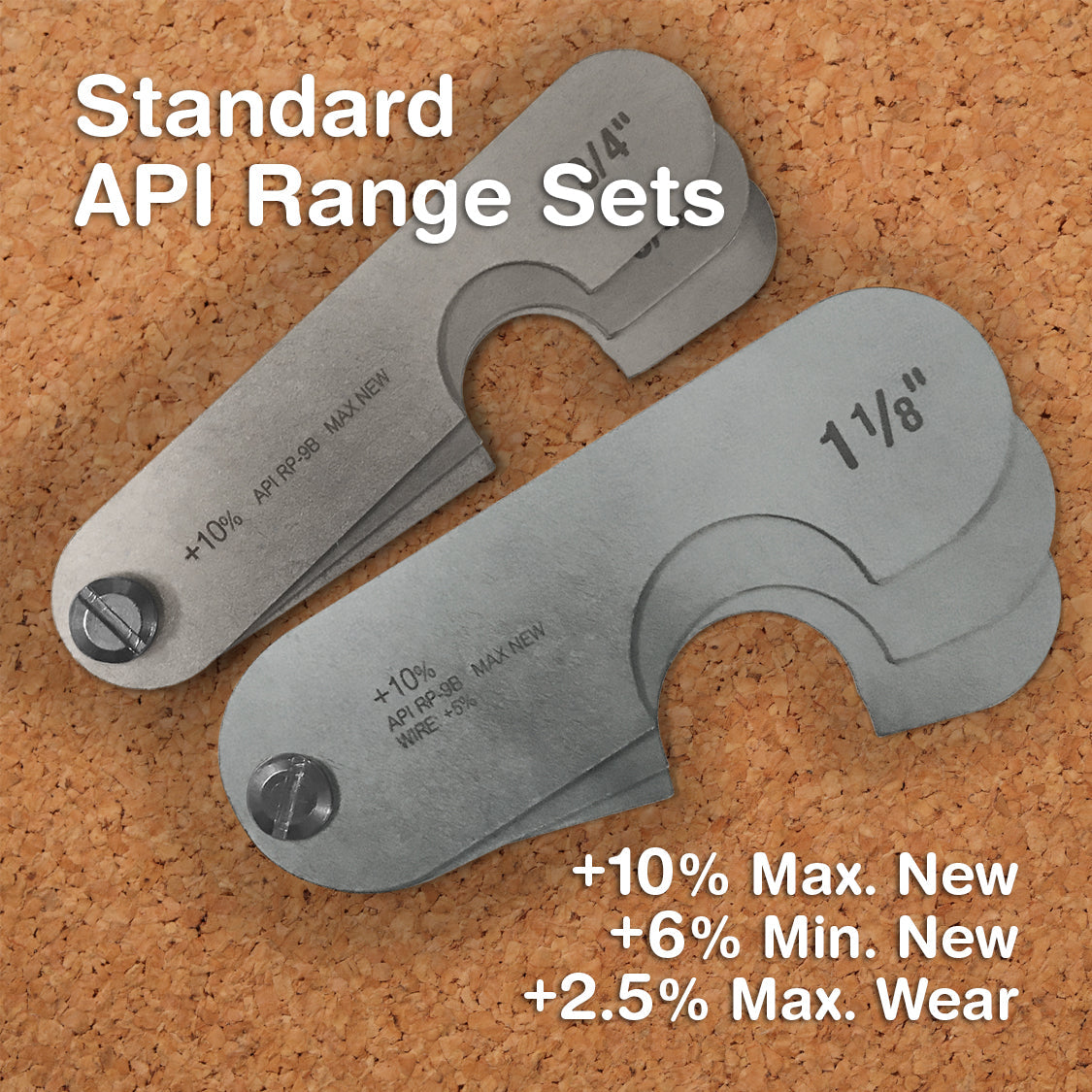 Stainless Range Sets - Standard - API RP 9B – Wire Rope & Sheave Gauges